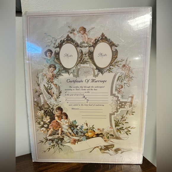 Wall Decor | Vintage Marriage Certificate From Turn Of The Century 180 ...